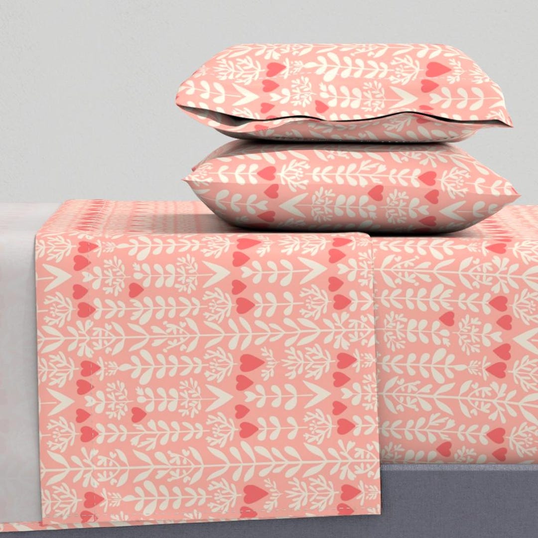 Love Hearts Sheets - Blushing Botanicals by Soulfulmindstudio - Scandi ...