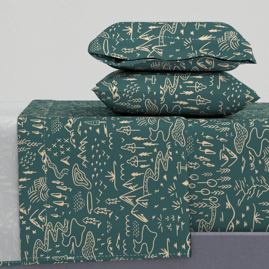Outdoors Sheets - Trail Map by Kim_hallquist_designs - Woods Forest ...