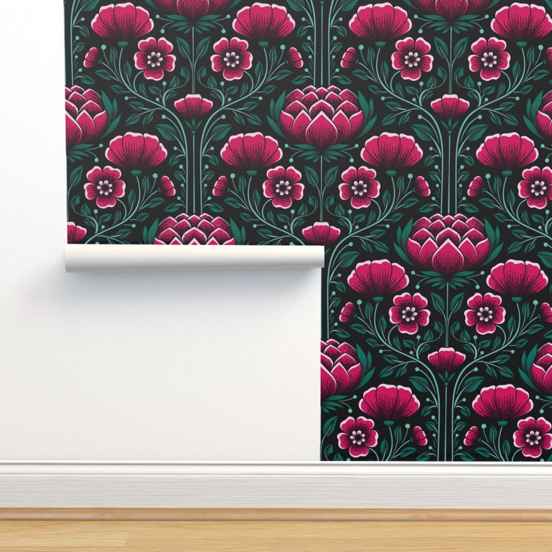 Moody Floral Commercial Grade Wallpaper Victorian Florals by Roucoucou ...