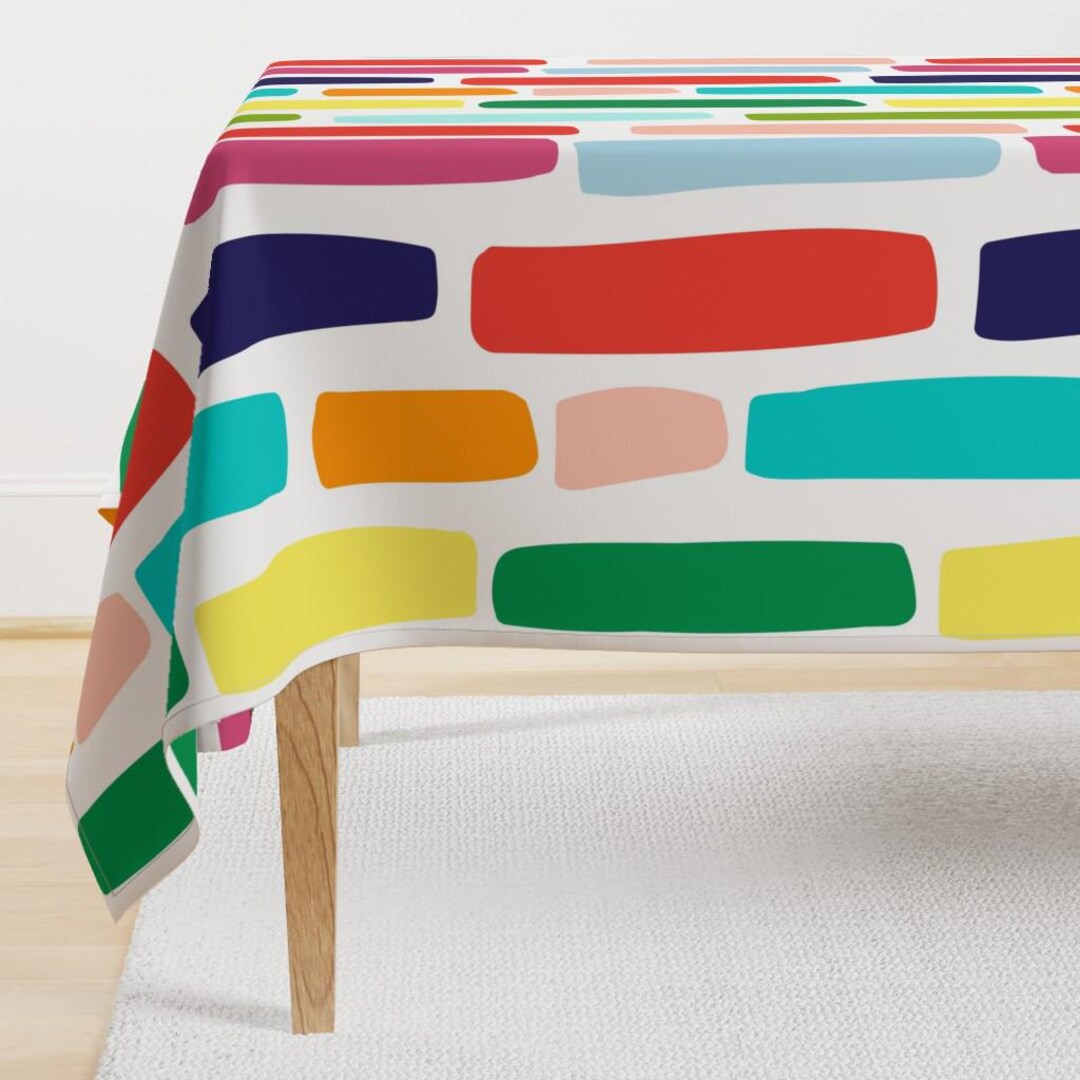 Jumbo Scale Stripe Tablecloth Color Therapy by Sherleyferreira Abstract ...