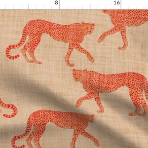 Orange Cheetahs Curtain Panel - Orange Cheetahs Beige by Sarah_faber ...