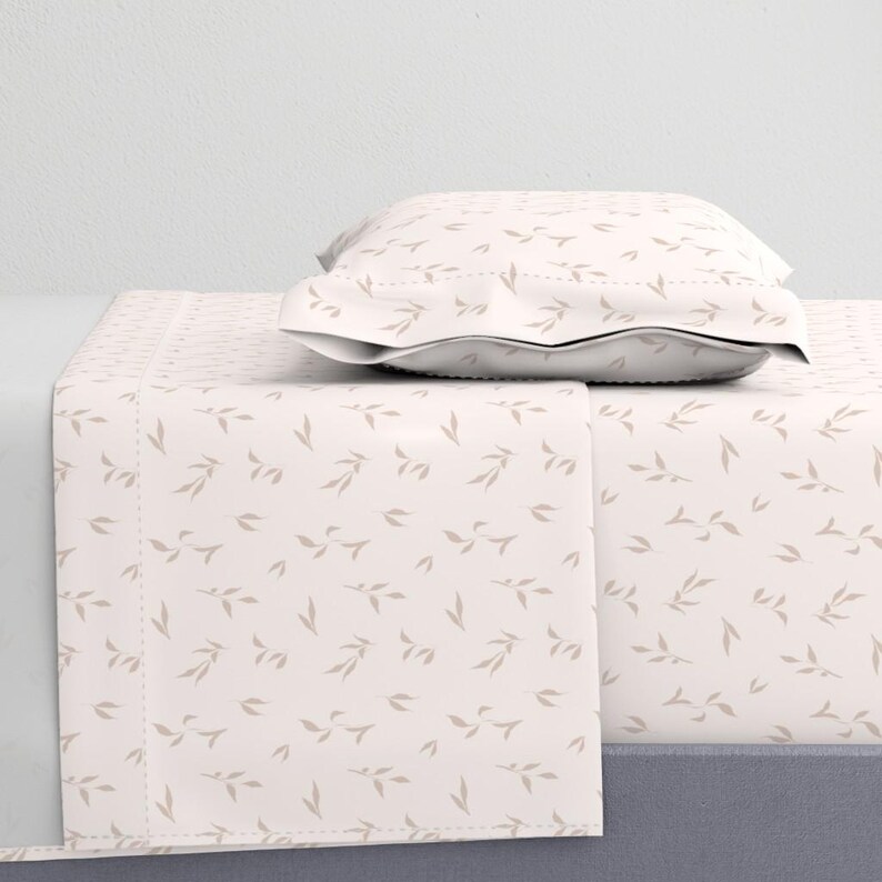 Neutral Botanical Sheets - Minimalist Leaves by Linnestcreative ...