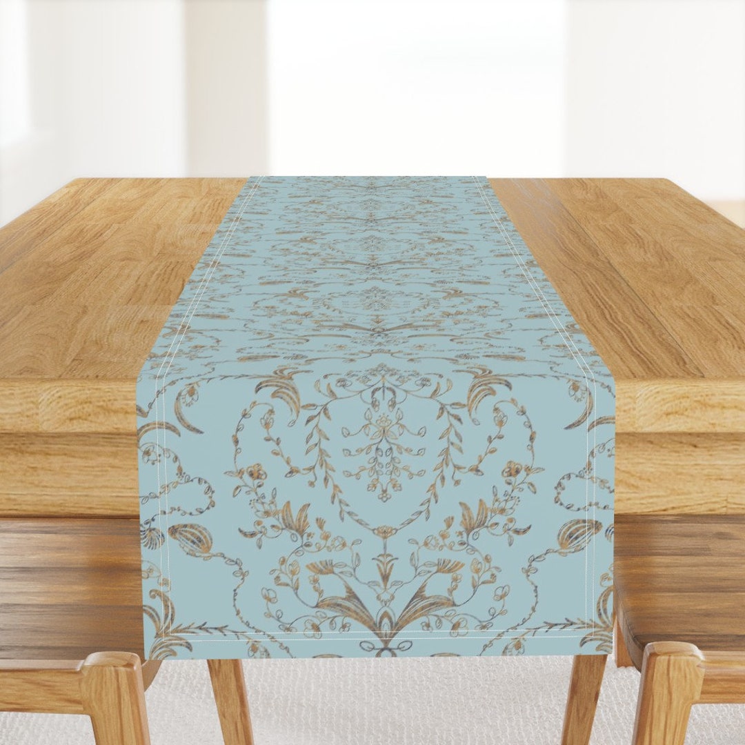 Blue Renaissance Table Runner - Baroque Era by Cotton_avenue - Gold ...