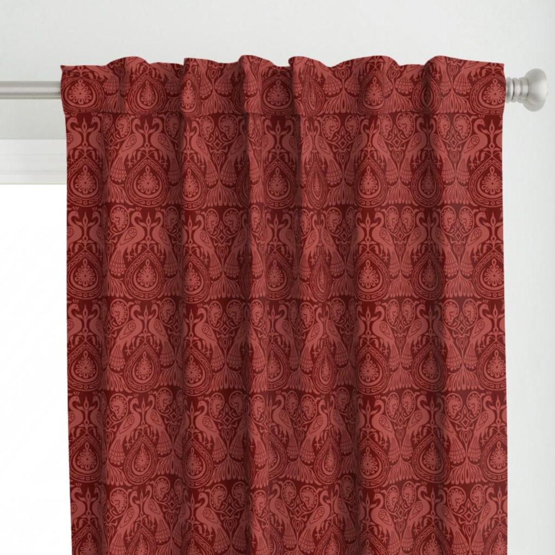 Medieval Peacock Curtain Panel - Medieval Peacocks by Red_tansy ...
