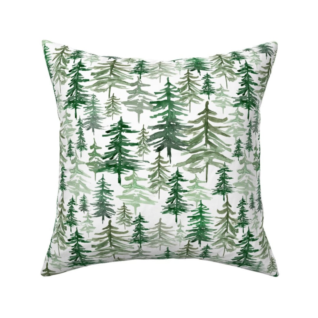 Pine Trees Throw Pillow Rustic Forest Trees by Hipkiddesigns - Etsy