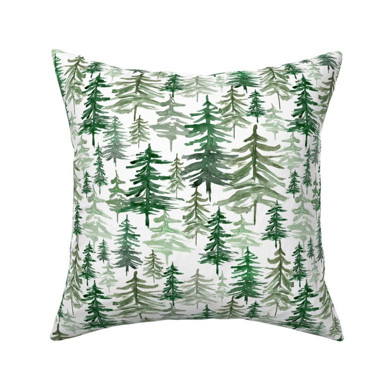 Pine Trees Throw Pillow Rustic Forest Trees by Hipkiddesigns - Etsy