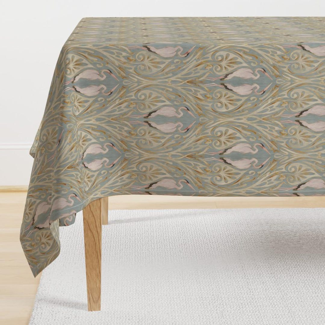Art Nouveau Tablecloth - Art Nouveau Cranes by Taranealart - Herons ...
