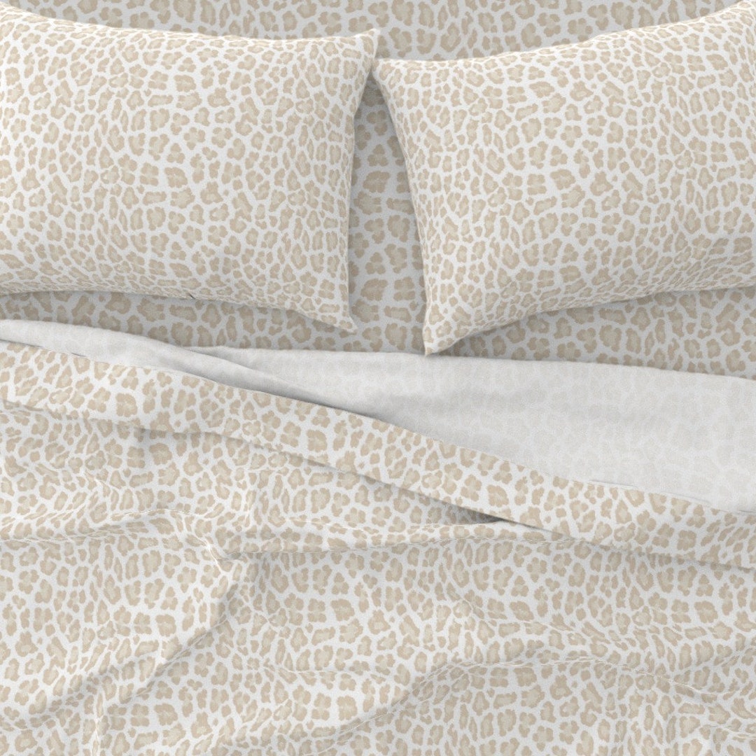 Modern Animal Print Sheets Beige Cheetah by Etienne - Etsy