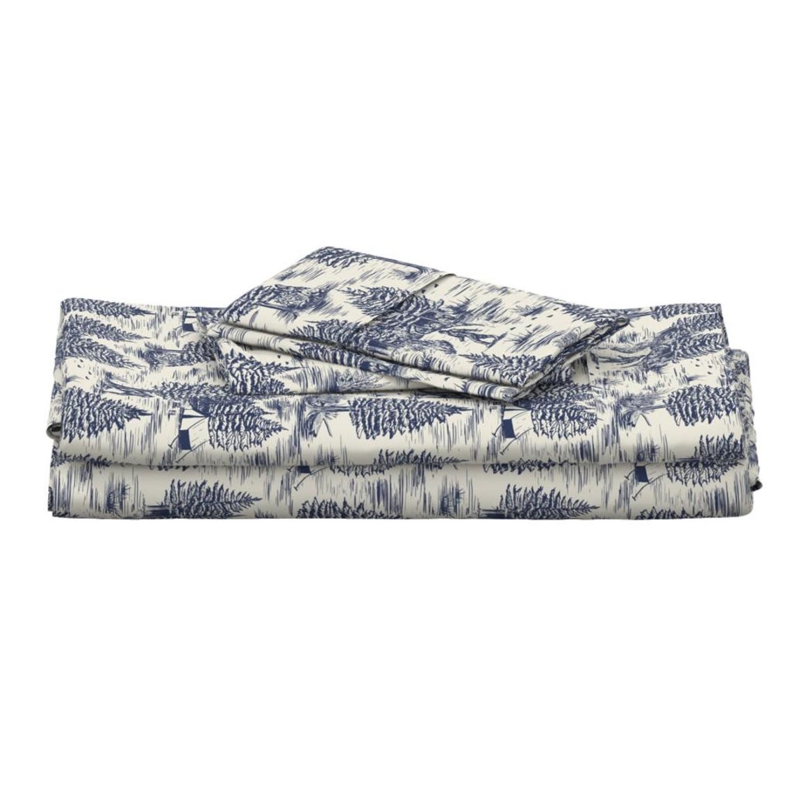 Blue Sasquatch Sheets - Bigfoot Toile Large by Somecallmebeth - Bigfoot ...