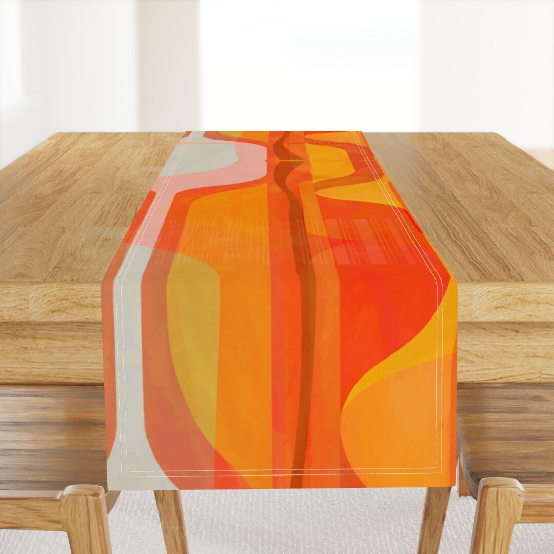 Bright Mid Century Table Runner - Citrus Colors Retro Inspired Atomic ...