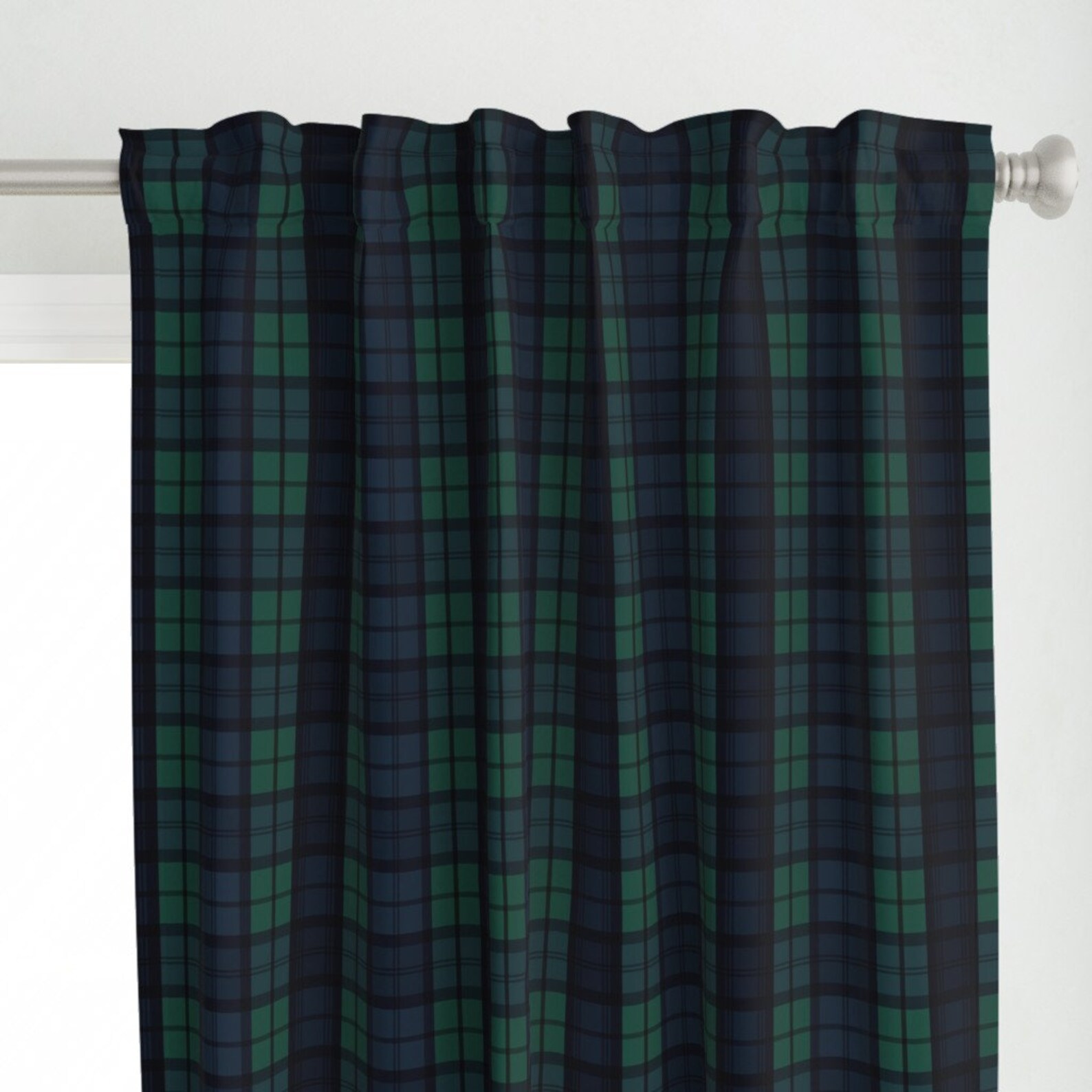 Dark Tartan Curtain Panel Dark Green Plaid by Laurapol - Etsy