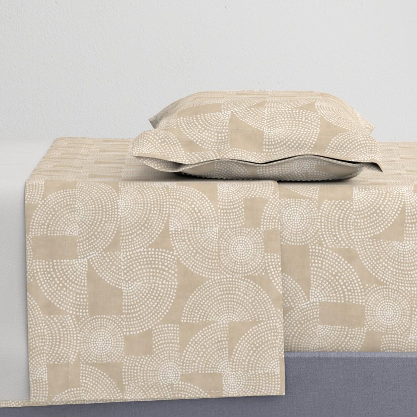 Retro Geometric Sheets - Contemporary Dots by Shop_mezcla - Neutral ...