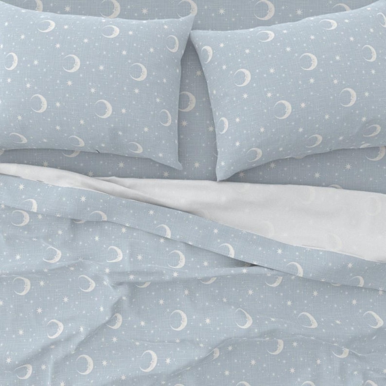 Baby Blue Celestial Sheets - Moon and Star by At_the_cottage - Boho ...