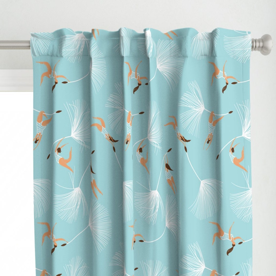 Dandelion Curtain Panel Dandelion Girls by Seredovan_design Whimsical ...