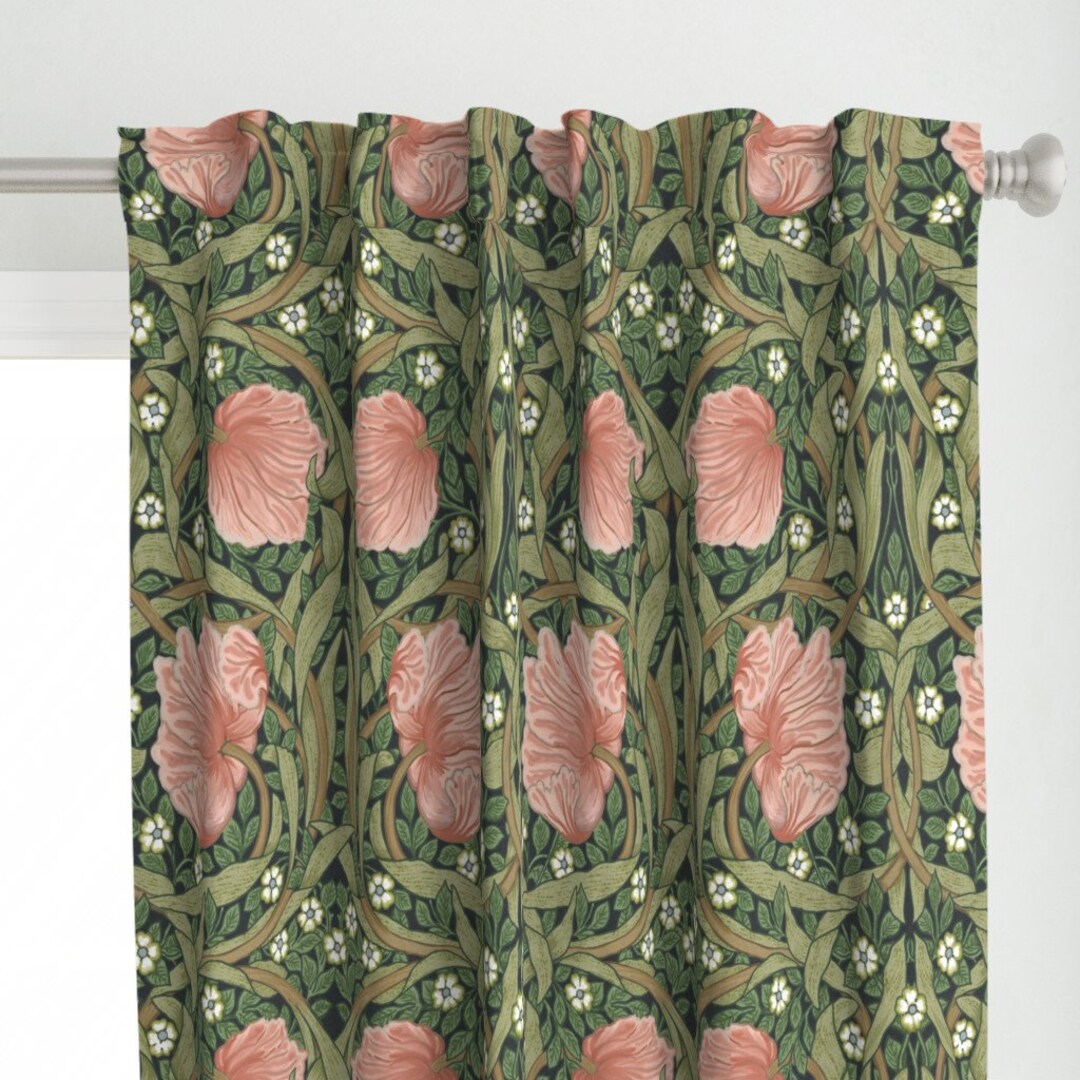 Green William Morris Curtain Panel Pimpernel Dark by Chantal_pare ...