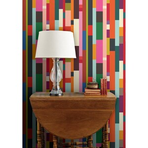 Retro Color Blocking Non-pasted Wallpaper Colorful Mod Midcentury ...