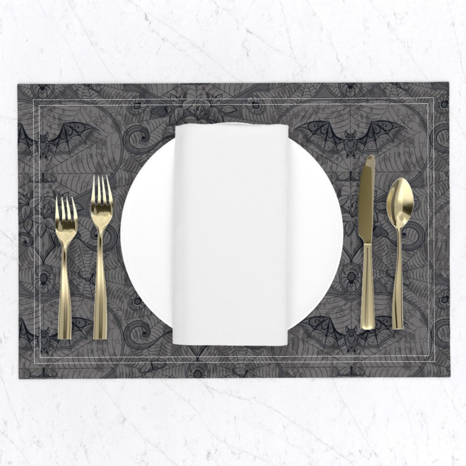 Goth Placemats set of 2 Gothic Lace Bats by Appleyards - Etsy