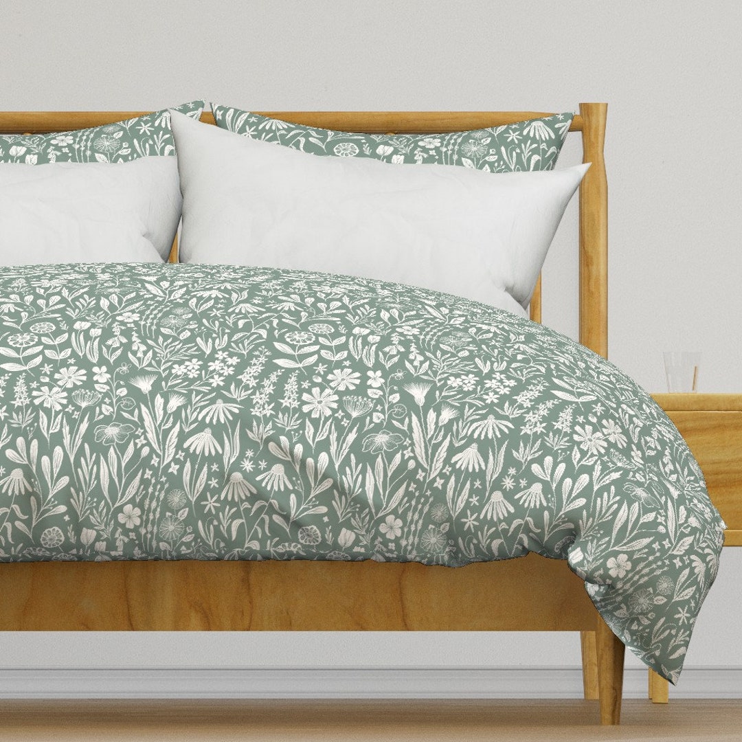 Sage Green Bedding Wildflowers by Writtenbykristen Flowers Floral ...