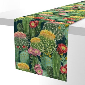 Succulent Table Runner Tropical Cactus Flowers by Sveta_aho Desert ...