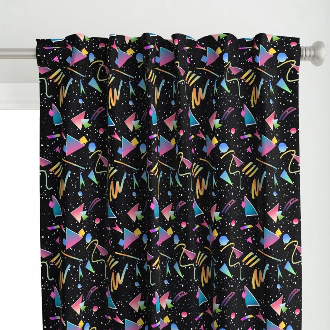 Rosetipitinodesigns Curtain Panel - 1980s Eighties Retro 80s Vintage ...