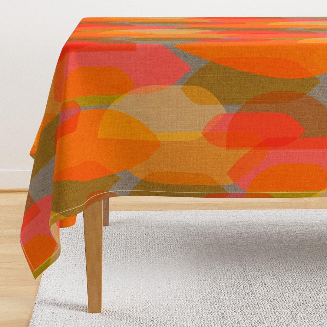 Mid Century Modern Tablecloth Mid Century Blocks by - Etsy