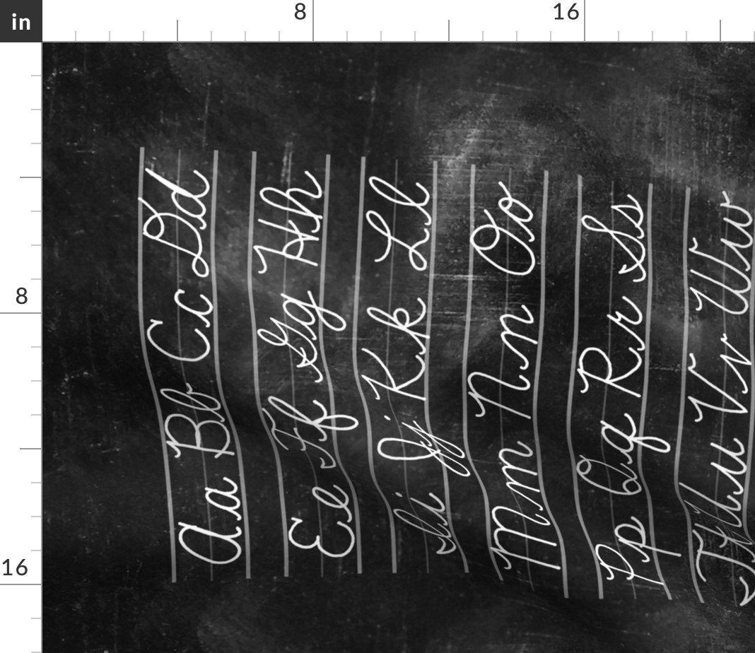 Chalkboard Tea Towel - Cursive Handwriting Alphabet by ...