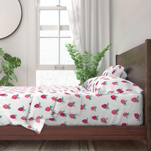 Strawberry Sheets - Watercolor Strawberries by Littlearrowdesign ...