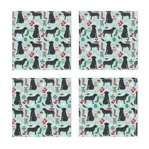 Dog Cocktail Napkins (set of 4) - Black Lab Christmas by Petfriendly ...