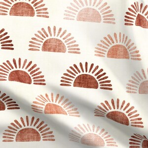 Terra Cotta Rust Sheets Sunshine Block Print by Littlearrowdecor Dusty ...