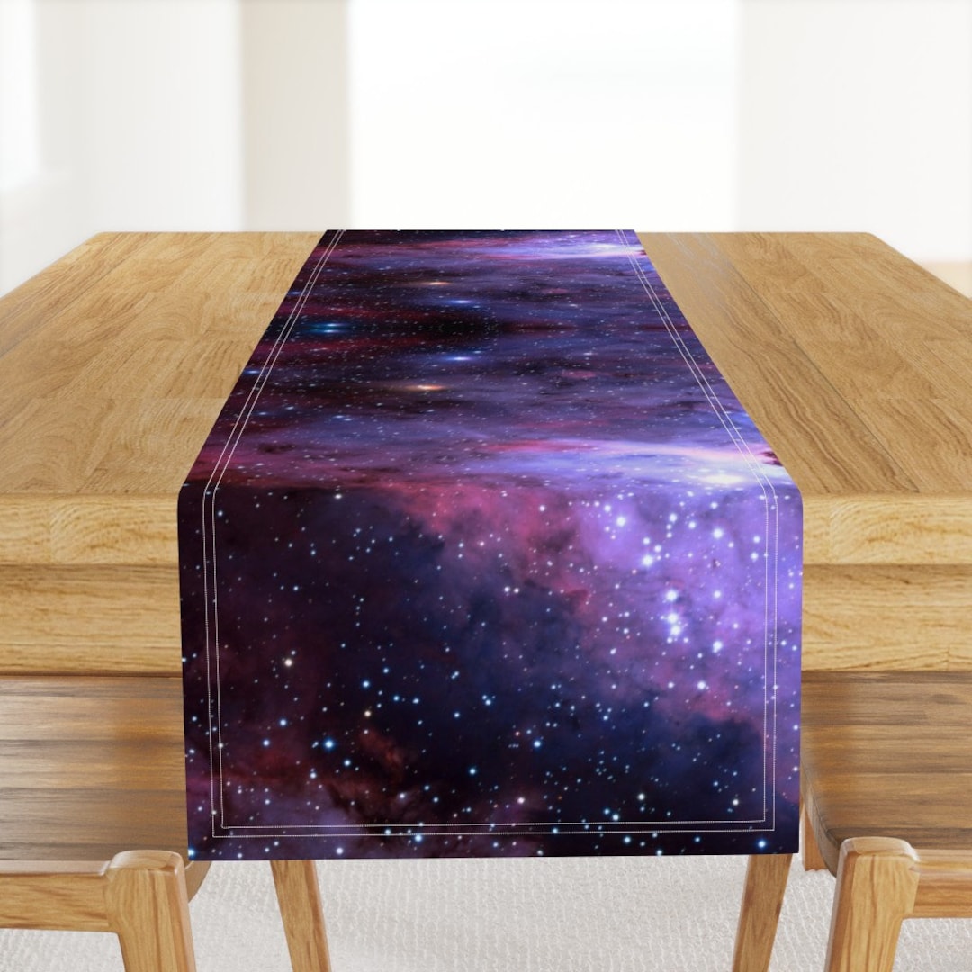 Purple Galaxy Table Runner Carina Nebula edited Blue by - Etsy