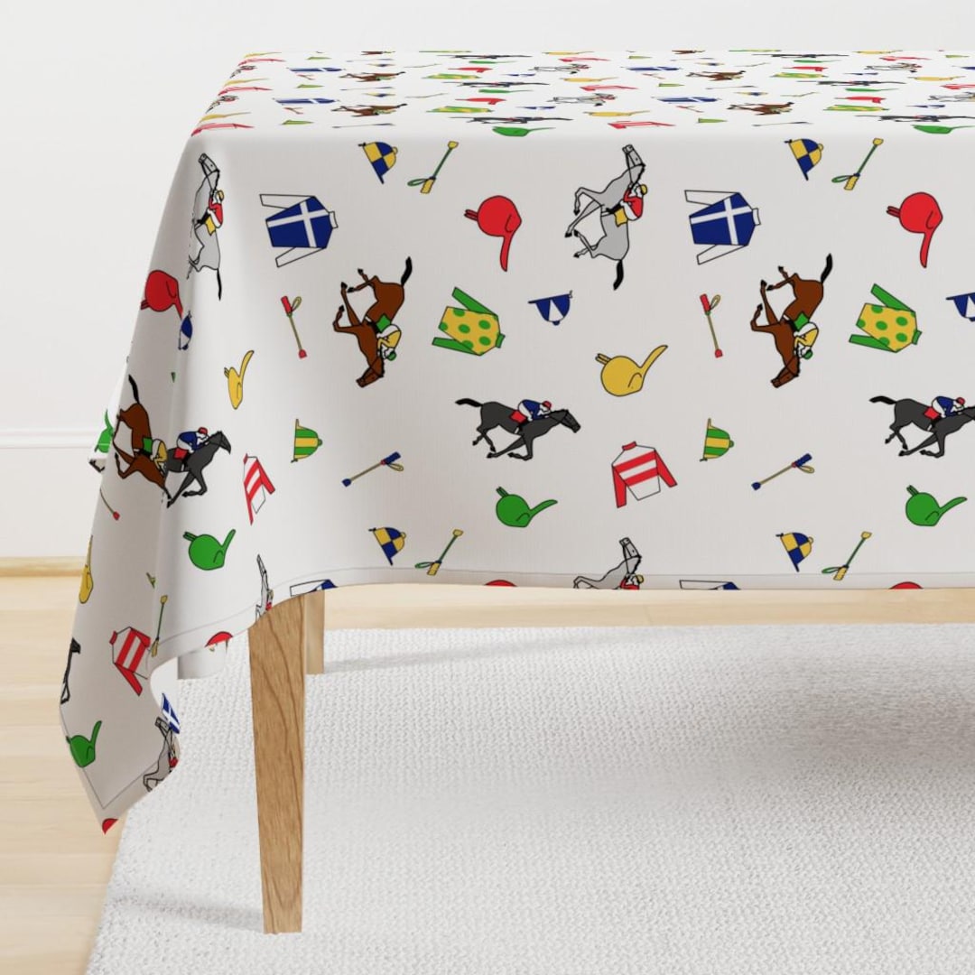 Horse Race Tablecloth - Derby Days by Ragan - Equestrian Derby Horses ...