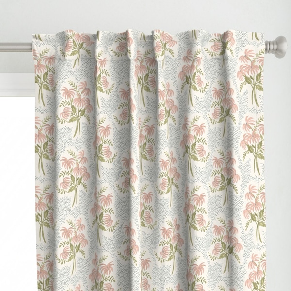 Pink Floral Curtains - Etsy