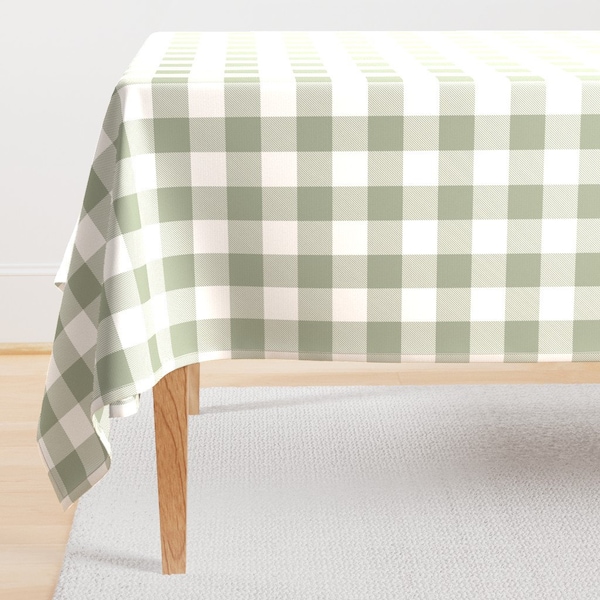 Green and White Buffalo Check Tablecloth - Etsy