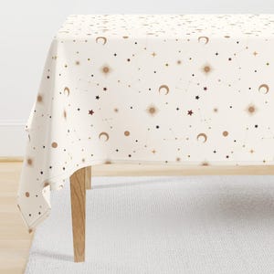 Constellation Tablecloth: Luxe Cotton Sateen, Stars and Moon Design - Etsy
