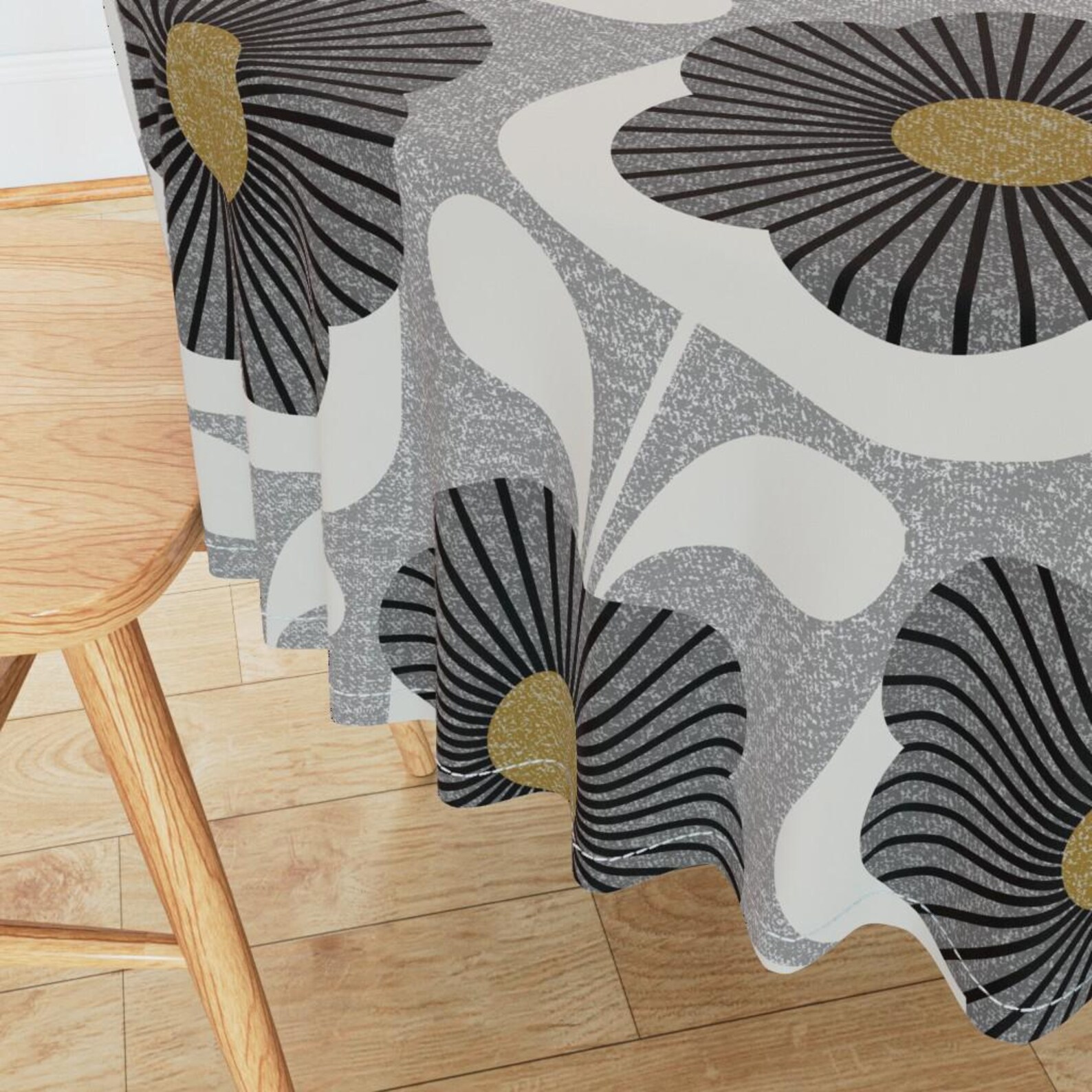 Mod Scandi Flowers Tablecloth - Mod Deco Blooms by Ottomanbrim - Large ...
