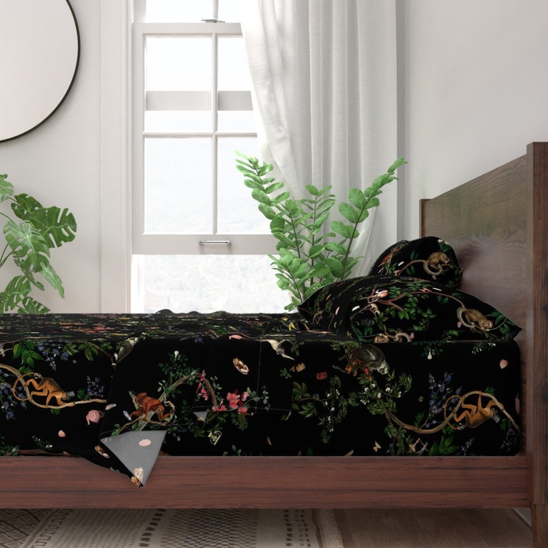 Monkey Sheets Monkey World by Fifikoussout Jungle Forest - Etsy