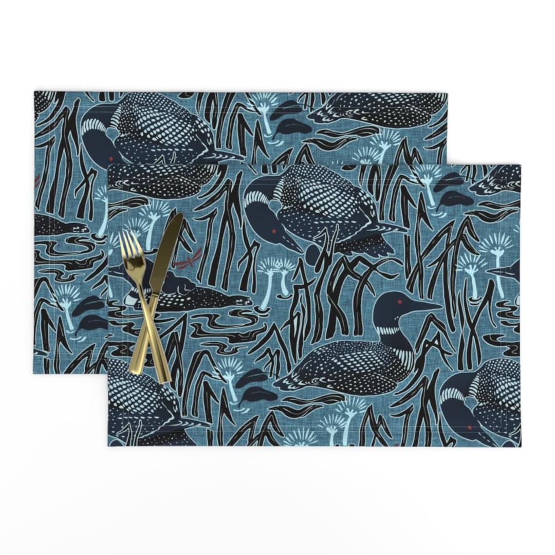 Ducks in Wetlands Placemats Set of 2 - Birds Pond Wildlife Loon Water ...