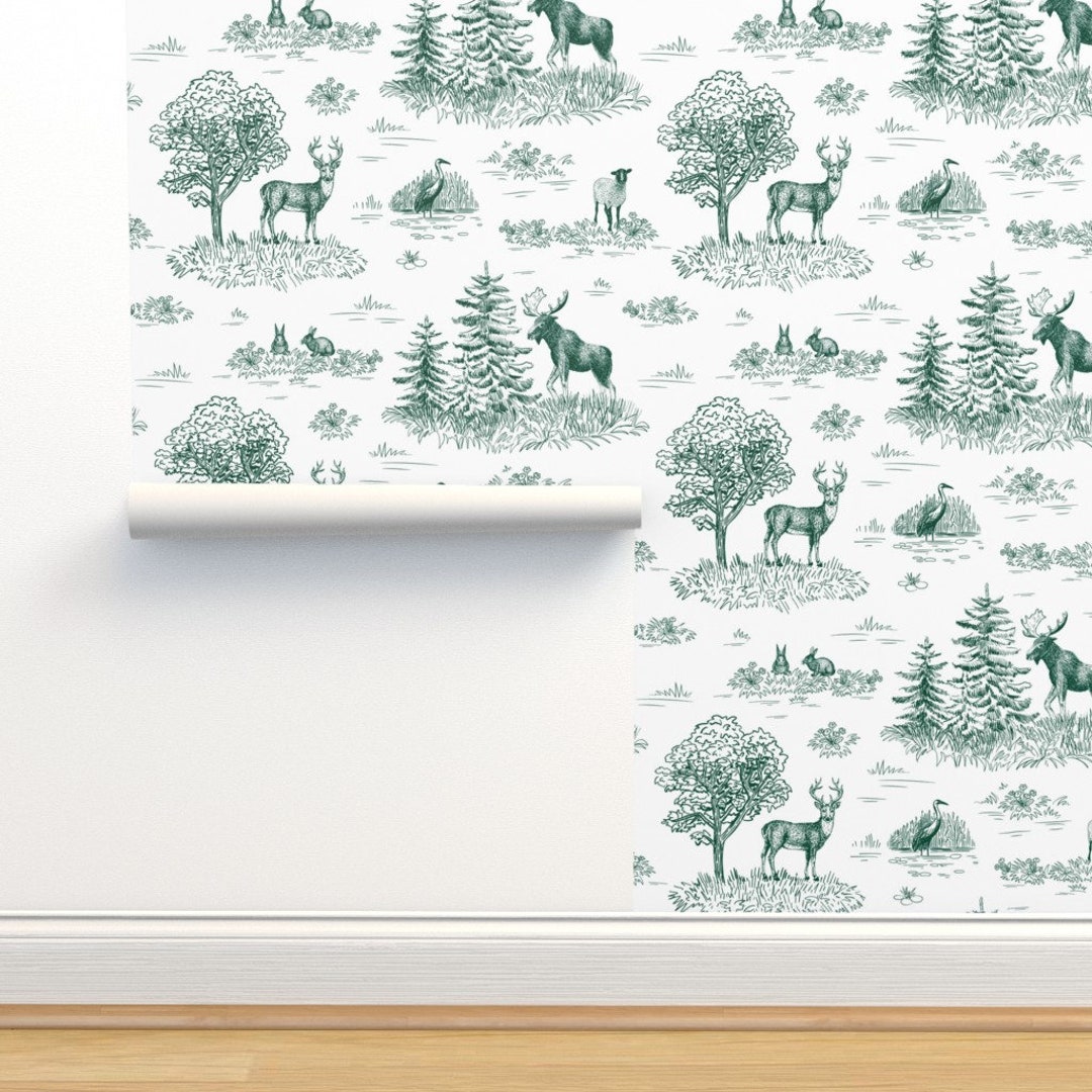 Spring Toile Non-pasted Wallpaper - Animal Toile by Sveta_aho ...