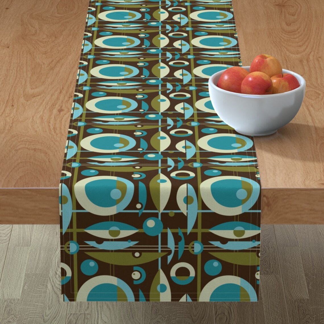 Mid Century Modern Table Runner Making the Scene 10in Teal - Etsy