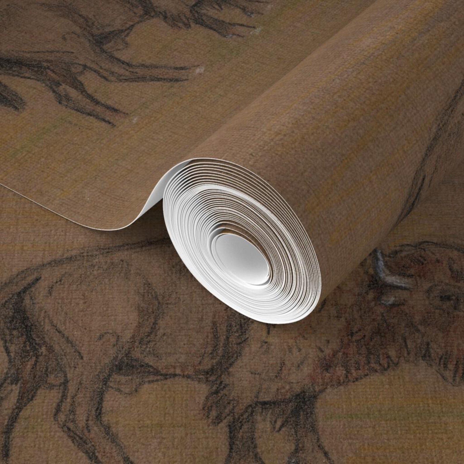 Rustic Western Non-pasted Wallpaper Monochrome Buffalo Bison - Bison or ...
