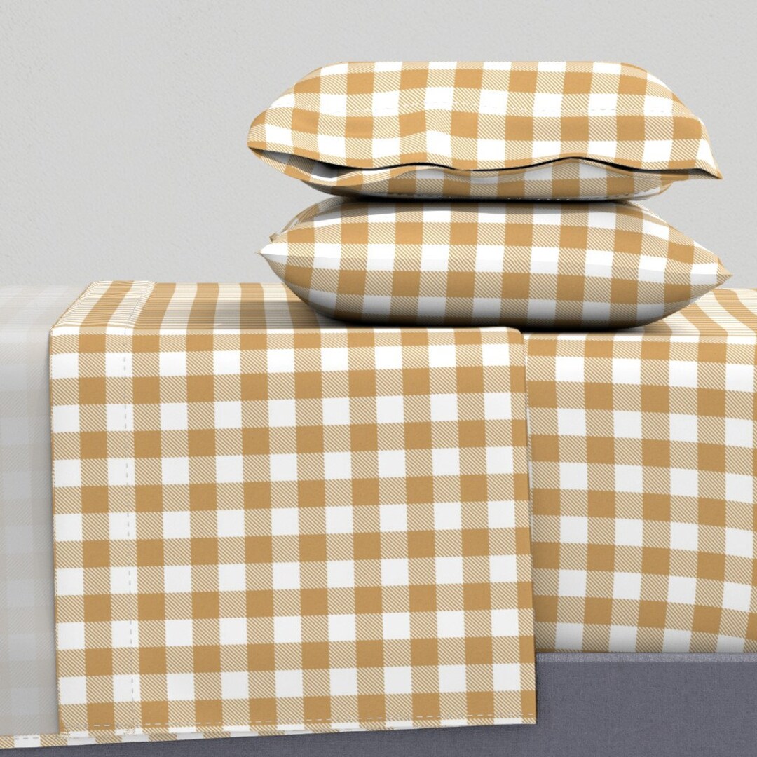 Cottage Check Sheets Golden Buffalo Plaid by Cj_southern Gingham Warm ...