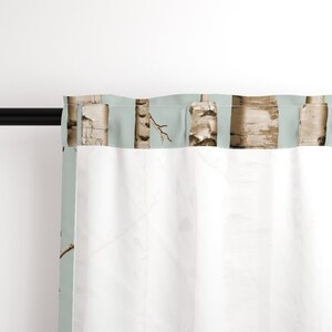 Rustic Trees Curtain Panel - Birch Grove in Overcast by ...