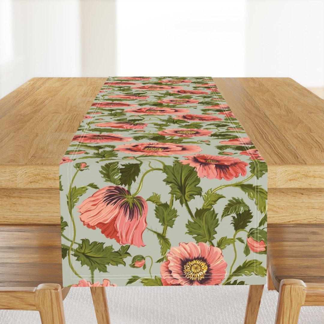 Floral Table Runner Large Poppies by Paisleyanddot_llc Botanical Nature ...