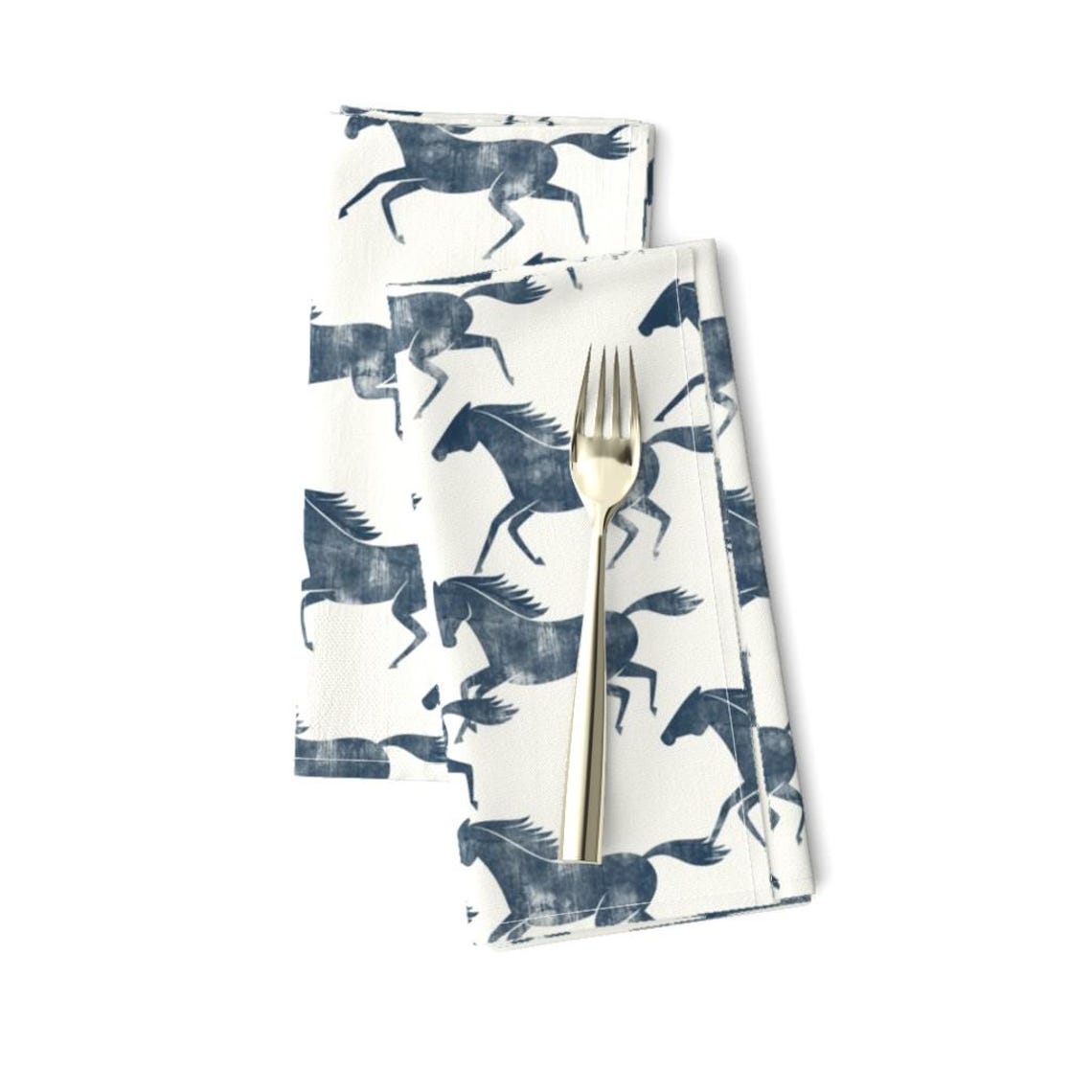 Vintage Equestrian Dinner Napkins Set of 2 - Southwestern Boho Minimal ...