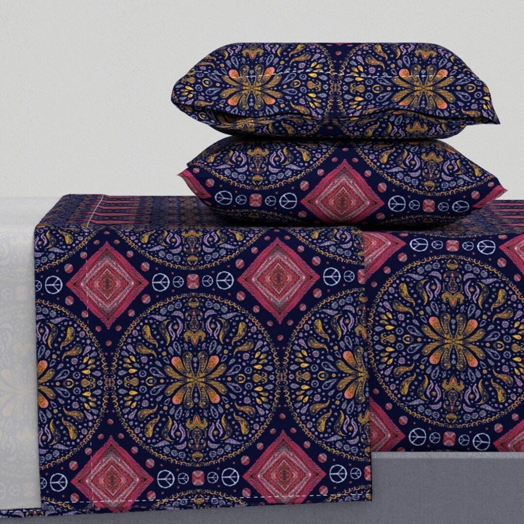Bohemian Sheets Peace by Ladyrattus Tapestry Style Mandala Hippy Boho ...