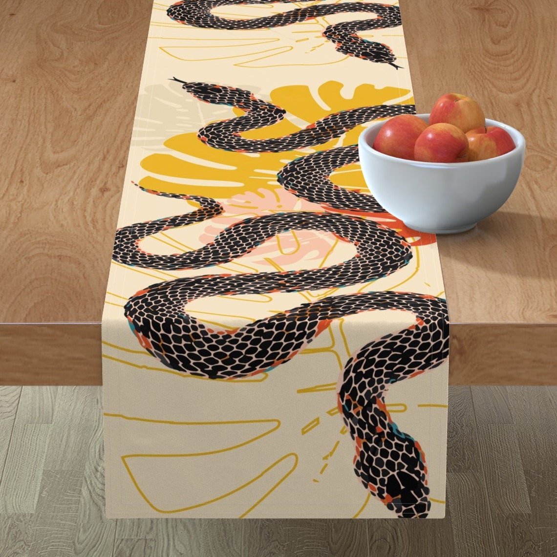 Tropical Snakes Table Runner Smooth Viper by Freethebold - Etsy