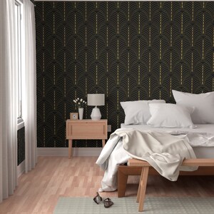 Art Deco Scallops Non-pasted Wallpaper Art Nouveau 1920s Inspired - Art ...