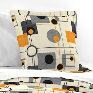 Mod Bedding - Mod Orange and Cream by Chicca_besso - Mid Century Modern ...