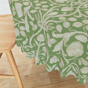 Green Damask Tablecloth - Provence in Green by Willowlanetextiles ...