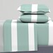 Horizontal Lines Sheets Wide Stripe Teal Green by - Etsy